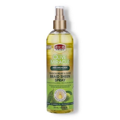 African Pride Olive Miracle Braid Sheen Spray Original 355ml | Cosmetize UK